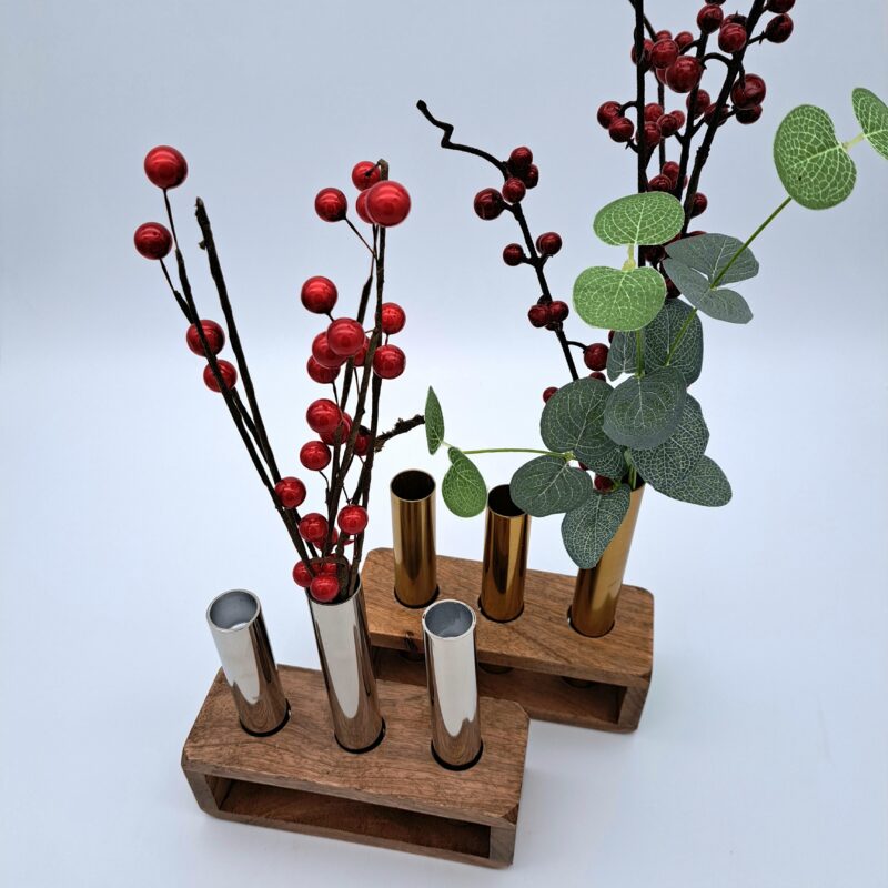 Velou Metallic-Vasen Holzbasis in verschienden Farben - Kalle Kommt